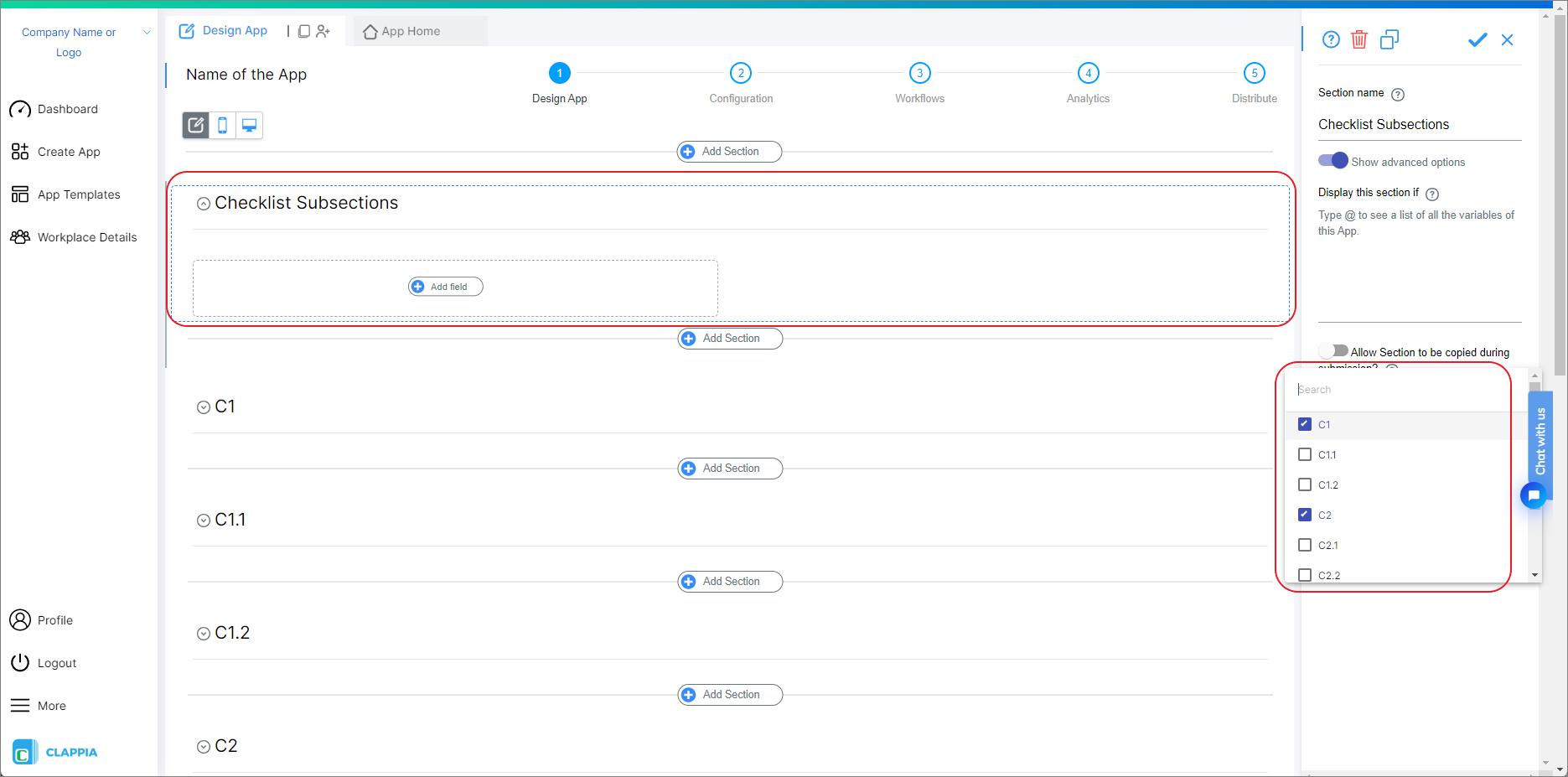 Sections - Basic, Conditional, Copyable